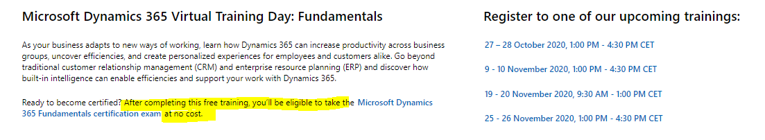 Free Certification & Training for Microsoft Dynamics 365 & Azure (2020)